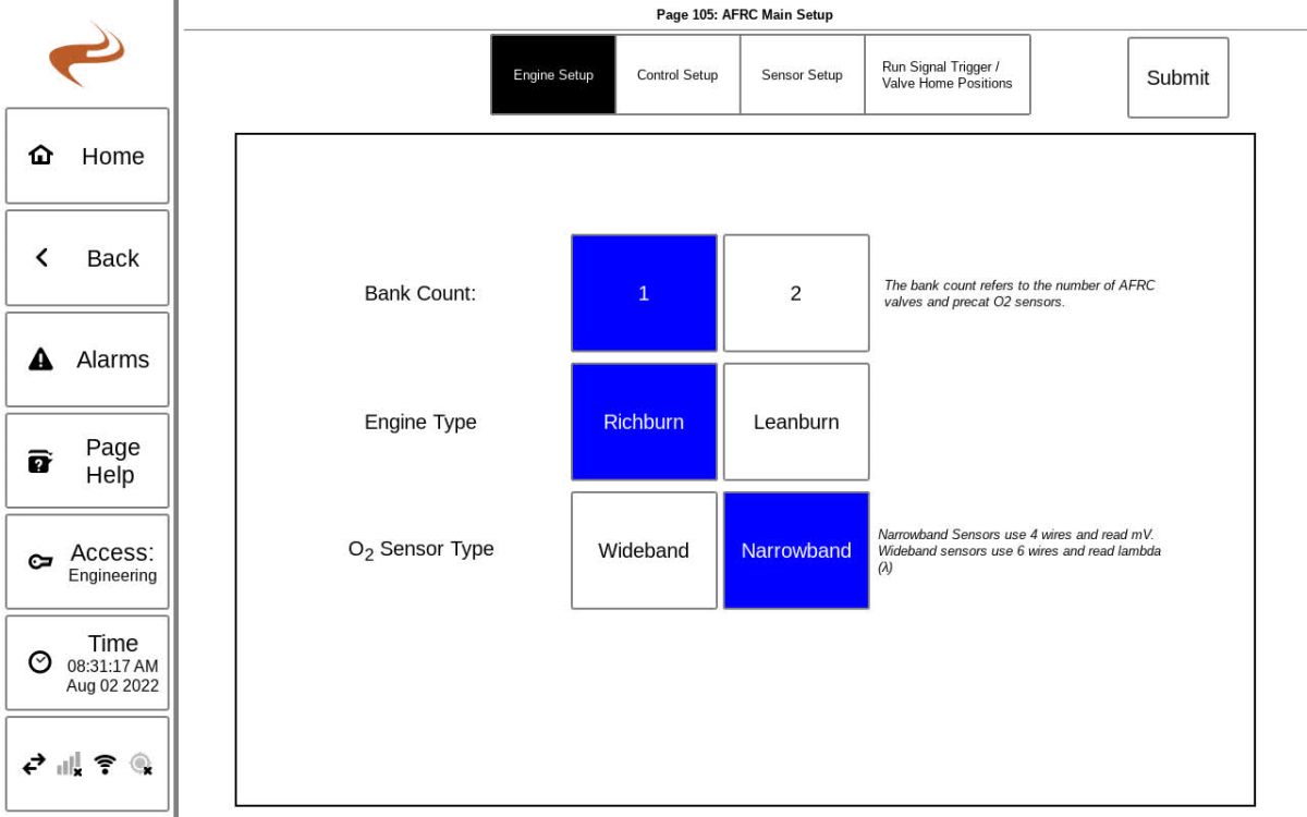 AFRC Setup - EMIT Controls