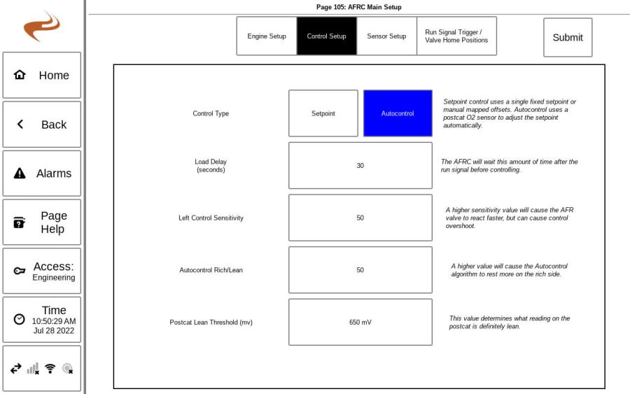 AFRC Setup - EMIT Controls